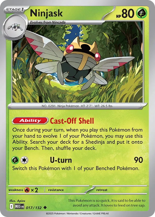 Ninjask (Mega Evolution 017/132) (International TCG) – TCG Collector