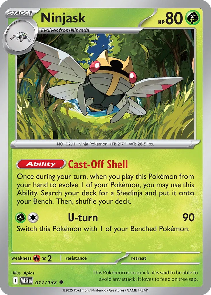 Ninjask (Mega Evolution 017/132) (International TCG) – TCG Collector